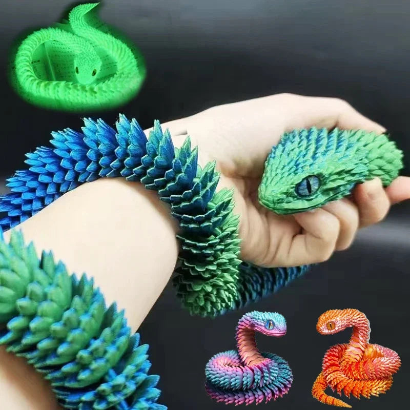 3D Printed Movable Joint Snake Fidget Toy for All Ages